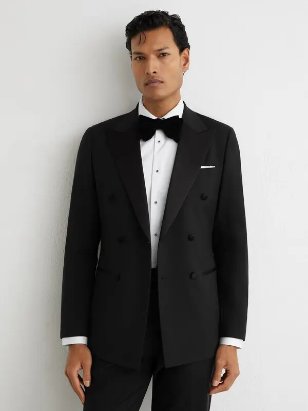 REISS Tailored Fit Double-breasted Tuxedo Jacket