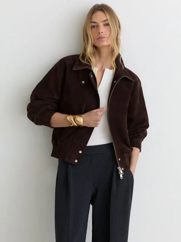 REISS Pinstripe Wide-leg Joggers