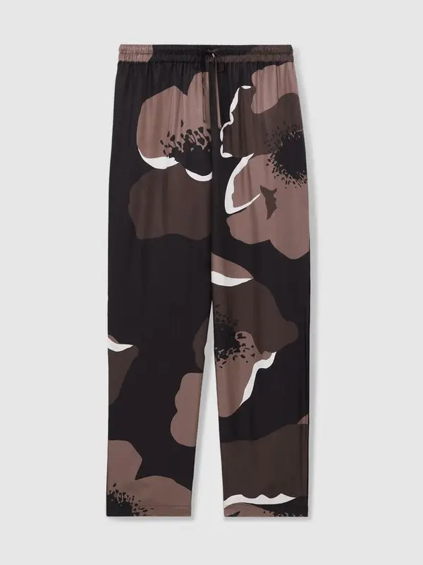 REISS Floral-print Wide-leg Trousers