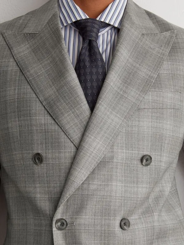 REISS Wool Check Double-breasted Suit Blazer Classic-fit