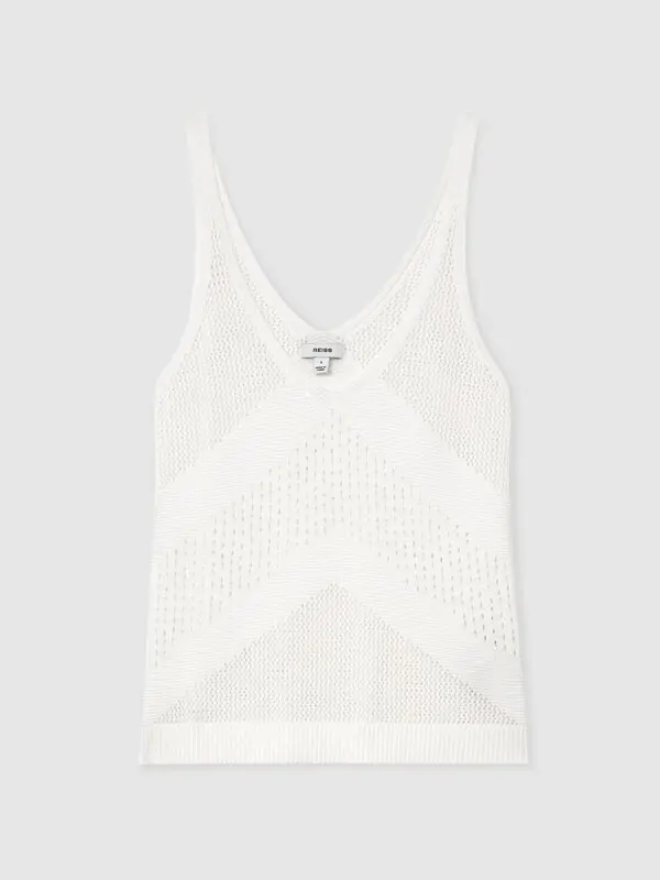 REISS Open-stitch Knitted Vest