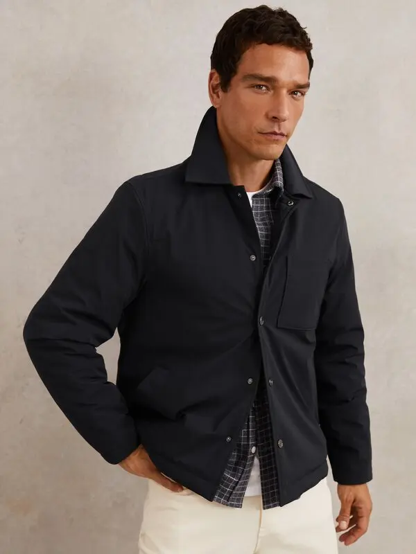 REISS Lightly-padded Patch-pocket Overshirt