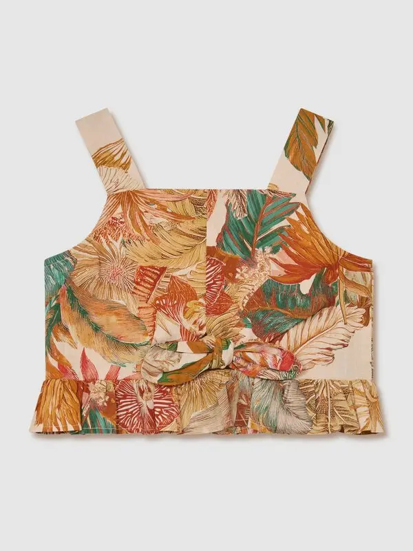 REISS 3-9 Yrs Cotton Printed Crop Top