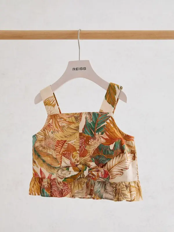 REISS 3-9 Yrs Cotton Printed Crop Top