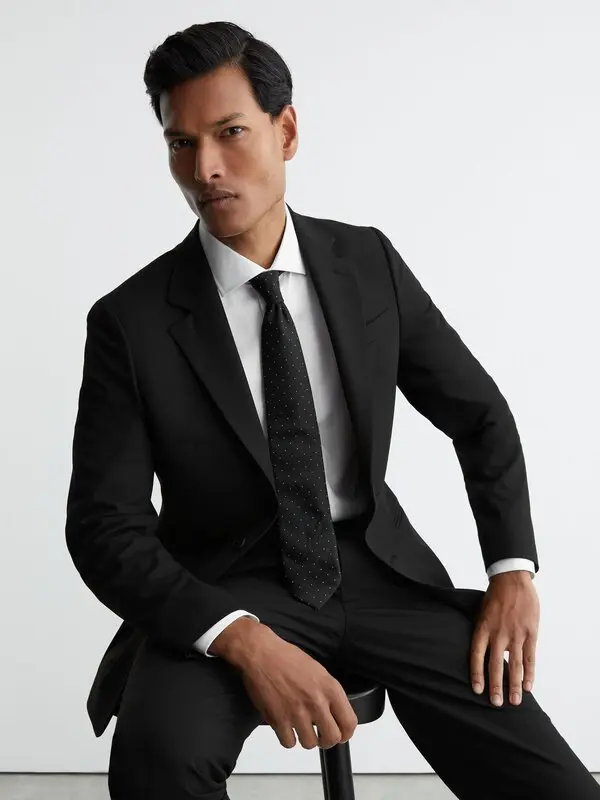 REISS Tailored Fit Single-breasted Suit Blazer - Black