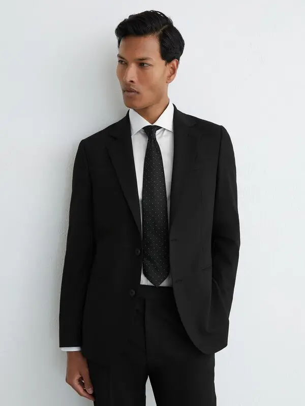 REISS Tailored Fit Single-breasted Suit Blazer - Black