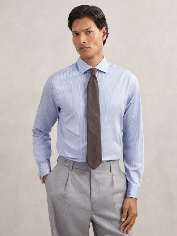 REISS Remote Regular Fit Regular-fit Cotton-satin Shirt