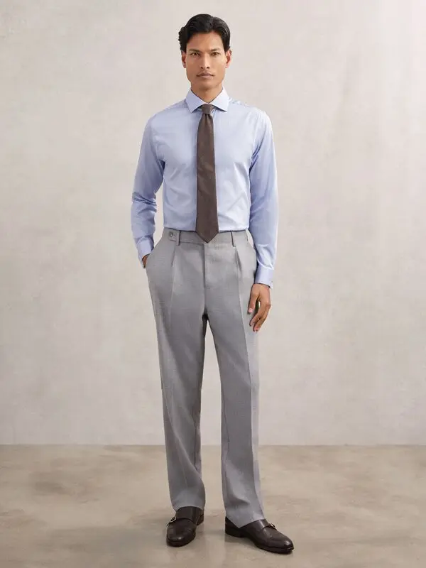 REISS Remote Regular Fit Regular-fit Cotton-satin Shirt