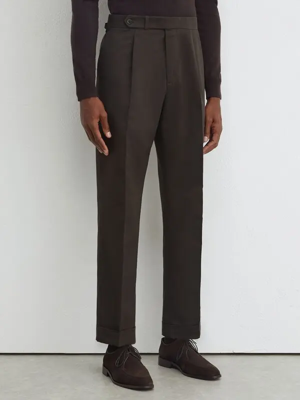 ATELIER Cotton-blend Classic-fit Trousers