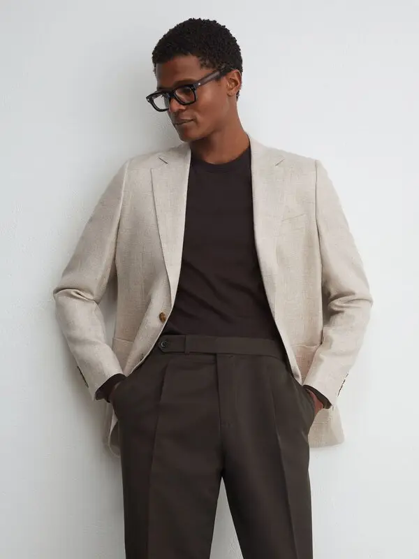 ATELIER Cotton-blend Classic-fit Trousers