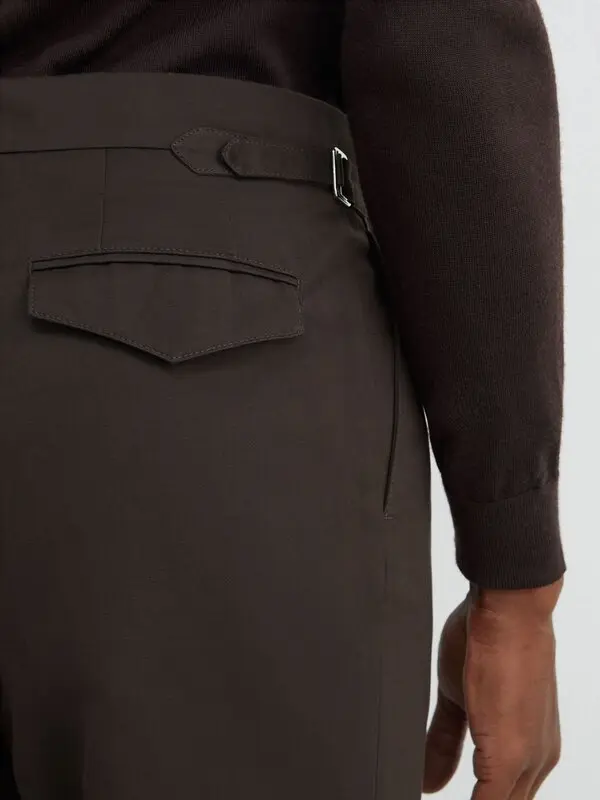ATELIER Cotton-blend Classic-fit Trousers