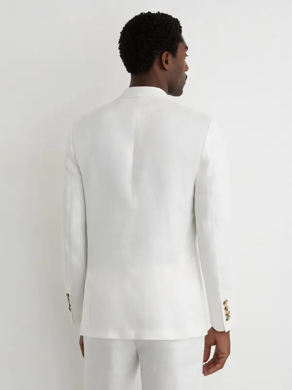 REISS Tailored Fit Linen-twill Single-breasted Blazer Tailored-fit