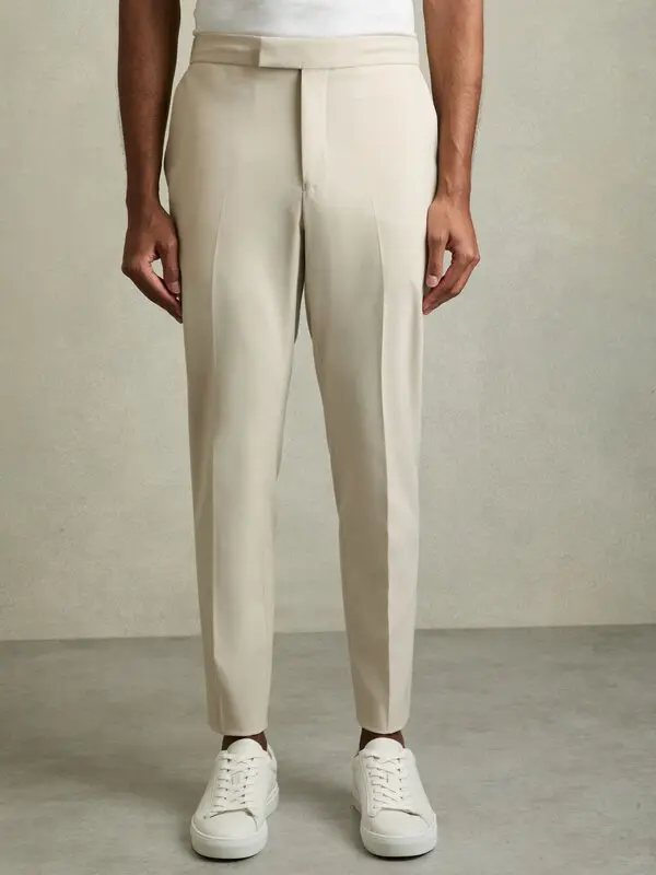 REISS Found Stone Slim-fit Drawstring Trousers