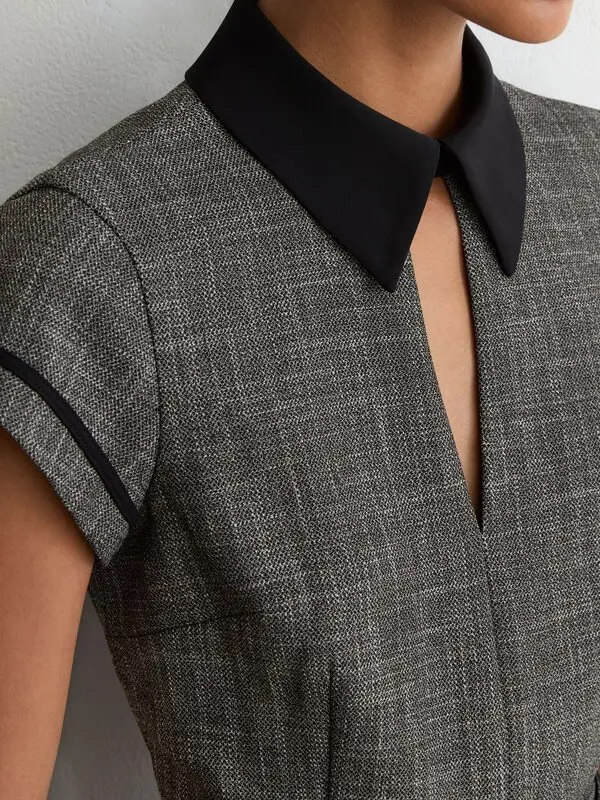 REISS Collared Wide-leg Belted Jumpsuit