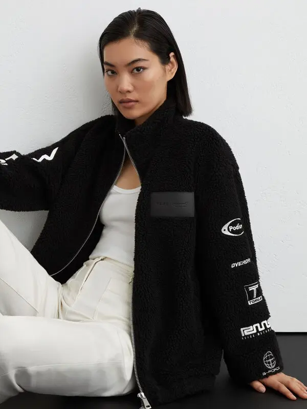 REISS X Mclaren Racing Logo Fleece Jacket - Black