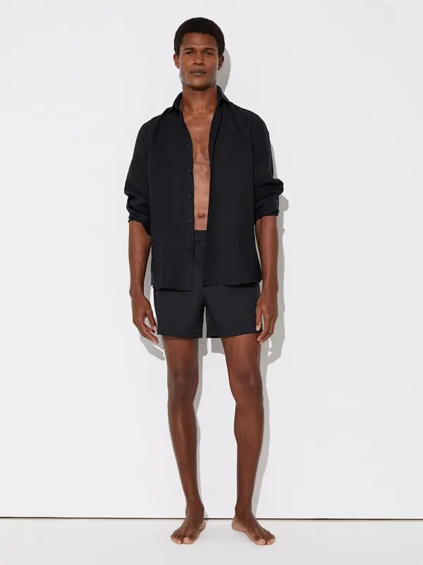 REISS Side Adjuster Swim Shorts - Black