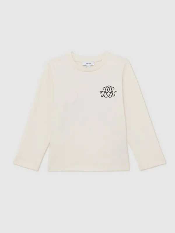 REISS 3-9 Yrs Monogram Cotton Long-sleeve T-shirt