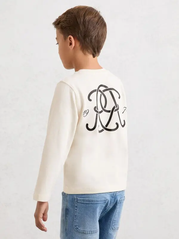 REISS 3-9 Yrs Monogram Cotton Long-sleeve T-shirt