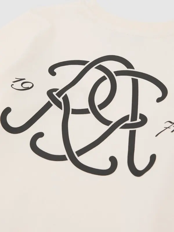 REISS 3-9 Yrs Monogram Cotton Long-sleeve T-shirt