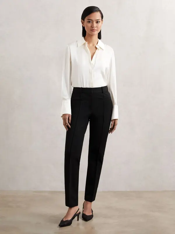 REISS Pintuck Tapered Trousers