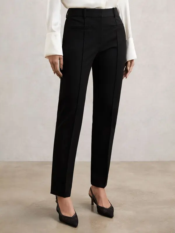 REISS Pintuck Tapered Trousers