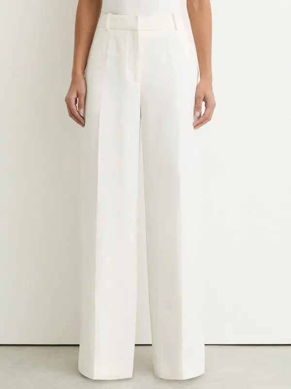REISS Linen-blend Wide-leg Trousers