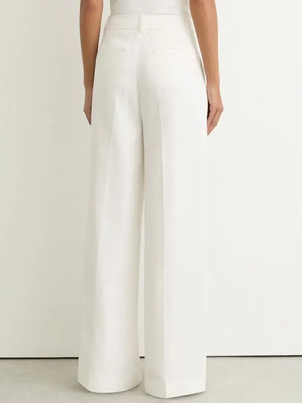 REISS Linen-blend Wide-leg Trousers