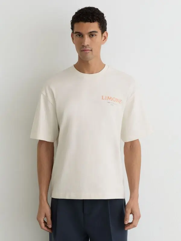REISS Cotton Lemon-print Relaxed-fit T-shirt