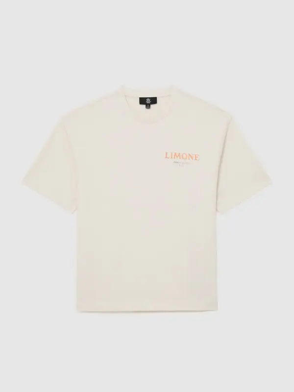 REISS Cotton Lemon-print Relaxed-fit T-shirt