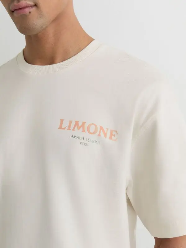 REISS Cotton Lemon-print Relaxed-fit T-shirt