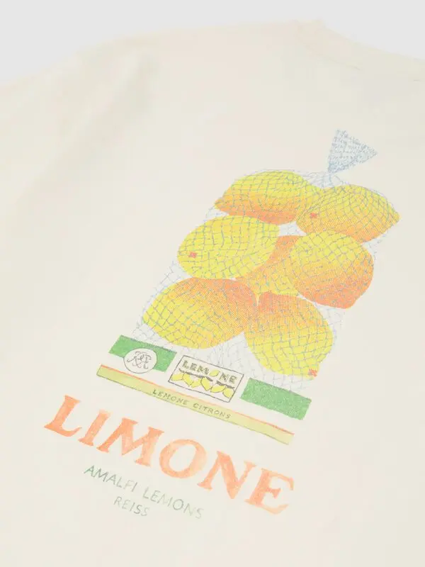 REISS Cotton Lemon-print Relaxed-fit T-shirt