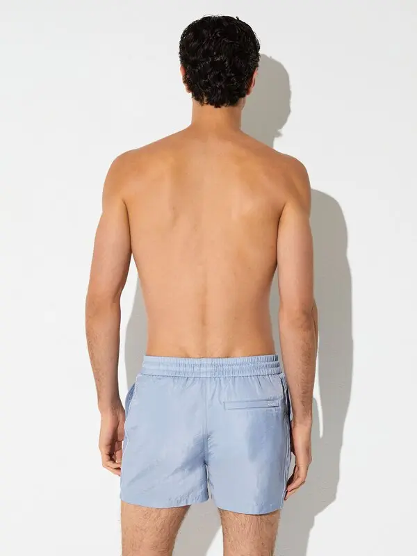 REISS Piped Drawstring Swim Shorts - Soft Blue