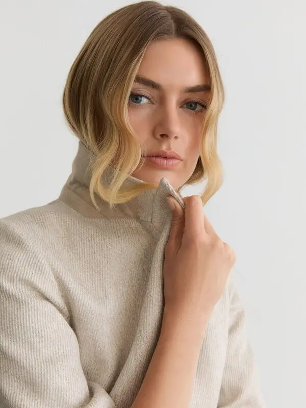 REISS Linen-blend Textured Double-breasted Blazer