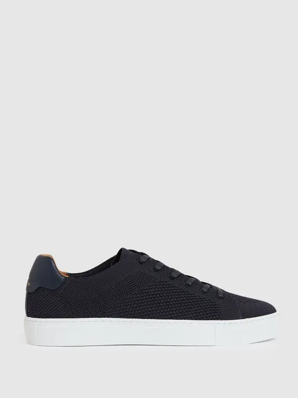 REISS Finley Knitted Low-top Trainers - Navy