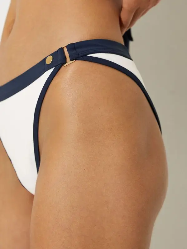 REISS Contrast Fixed-side Bikini Bottoms