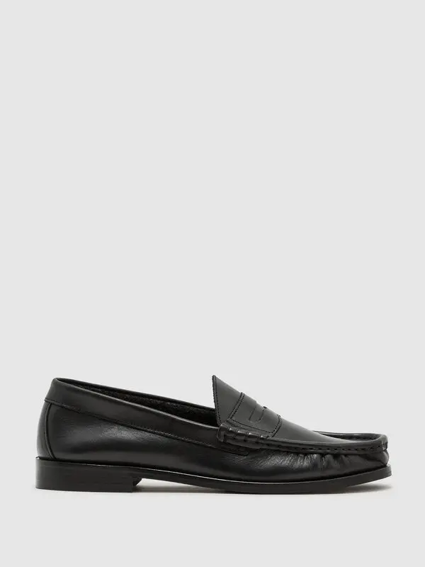 REISS Leather Penny Loafers