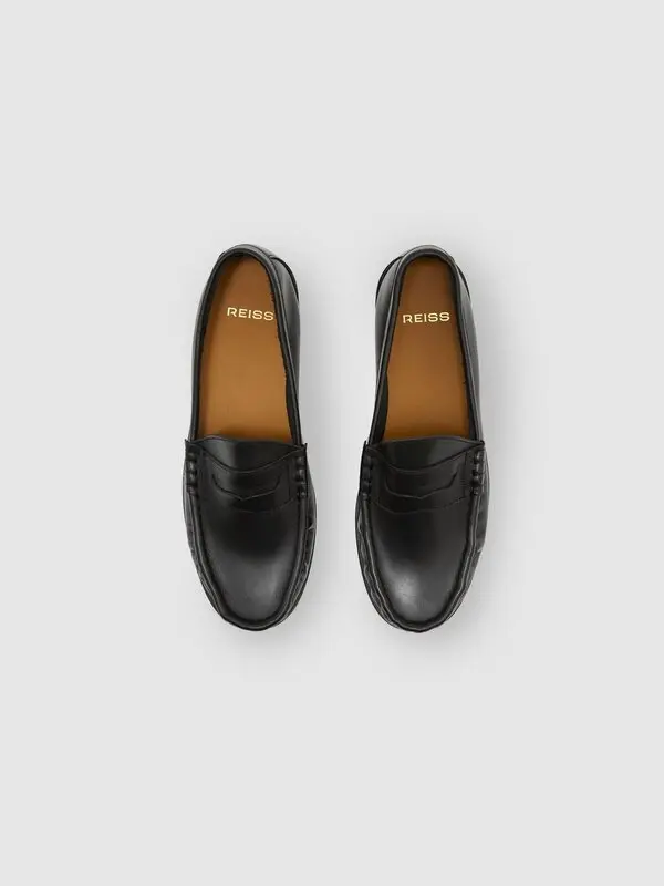 REISS Leather Penny Loafers