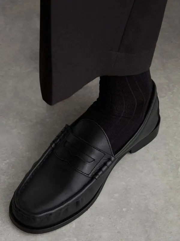 REISS Leather Penny Loafers