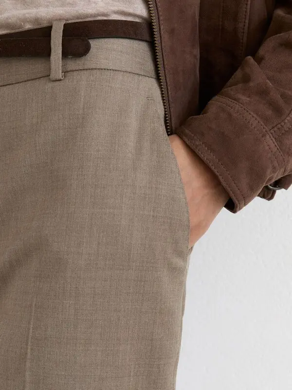 REISS Adie Wool-blend Wide-leg Trousers - Neutral