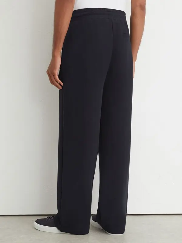 REISS Premium Interlock Relaxed-fit Joggers - Navy