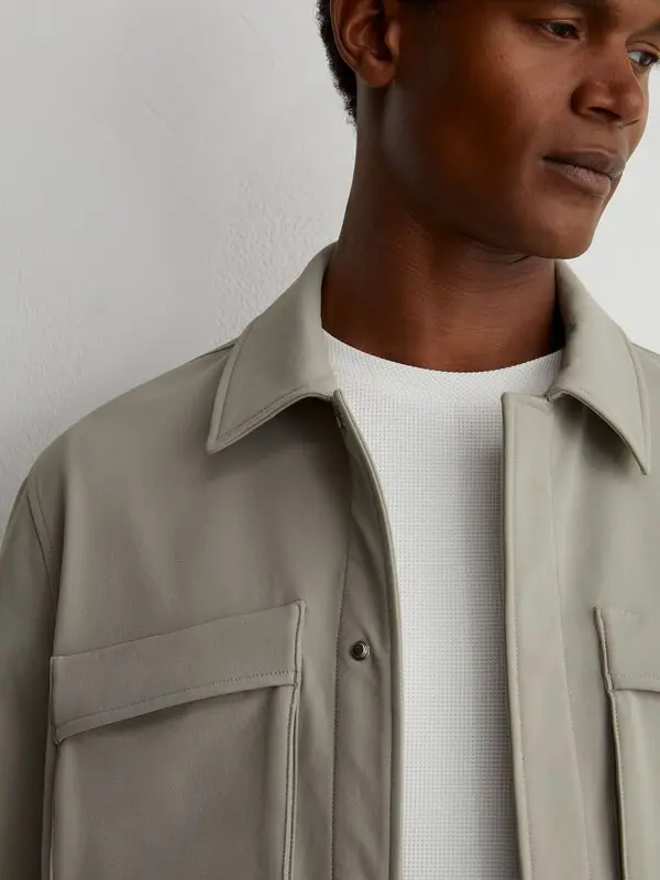 REISS Technical Twin-pocket Overshirt - Stone