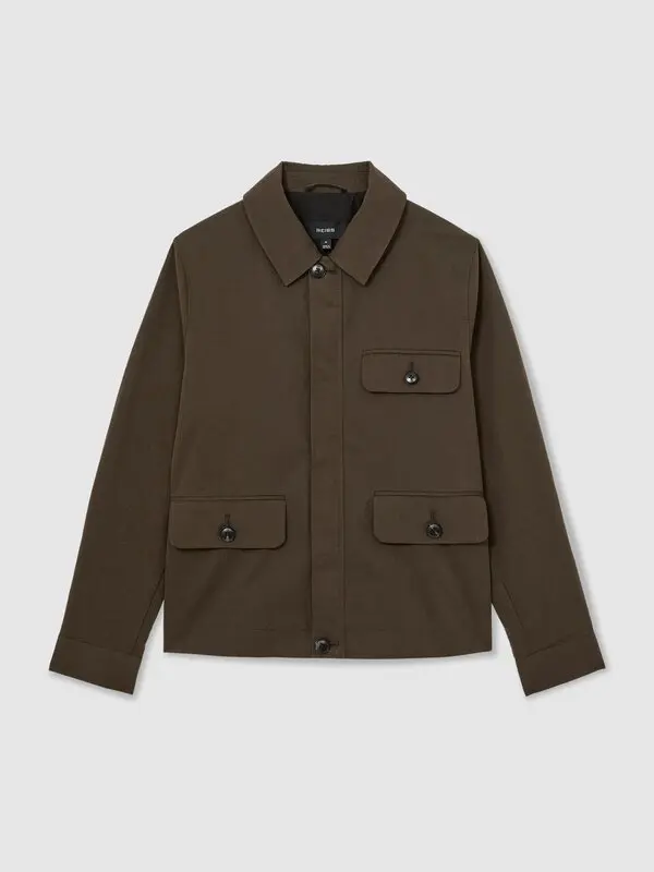 REISS Cotton-blend Zip-through Jacket