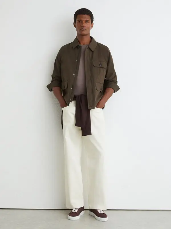 REISS Cotton-blend Zip-through Jacket