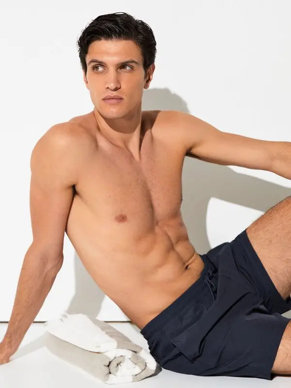 REISS Drawstring Swim Shorts - Navy