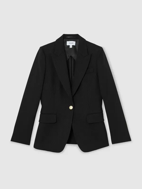 REISS Wool-blend Textured Single-breasted Blazer