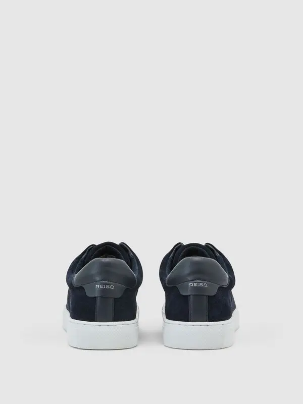 REISS Suede Slip-on Elasticated Trainers - Dark Navy