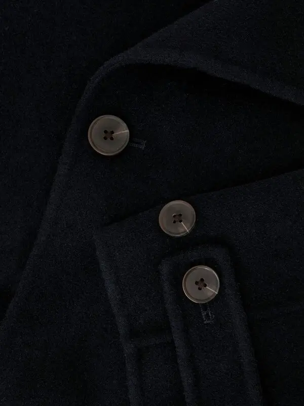 REISS Wool-blend Blindseam Belted Overcoat - Navy