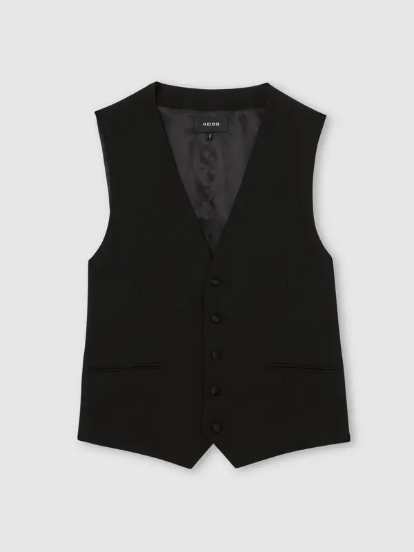 REISS Wool-blend Tailored-fit Waistcoat