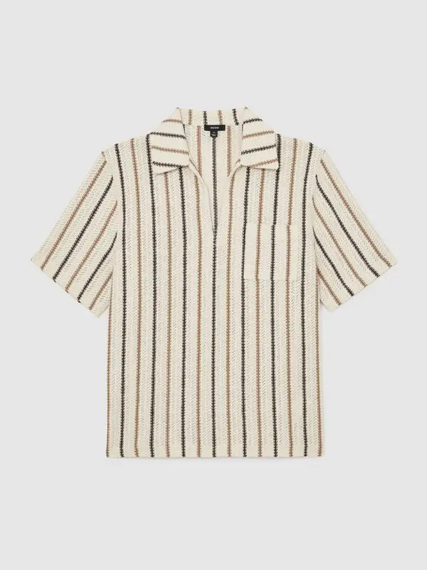 REISS Crochet Stripe Overhead Shirt