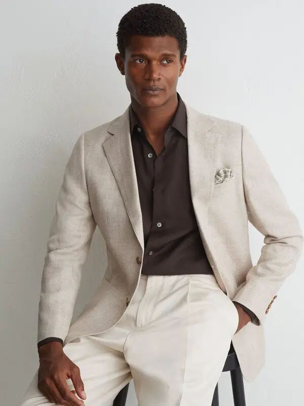ATELIER Wool Long-sleeve Slim-fit Shirt - Brown